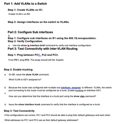 Solved Packet Tracer - Configure Router-on-a-Stick | Chegg.com