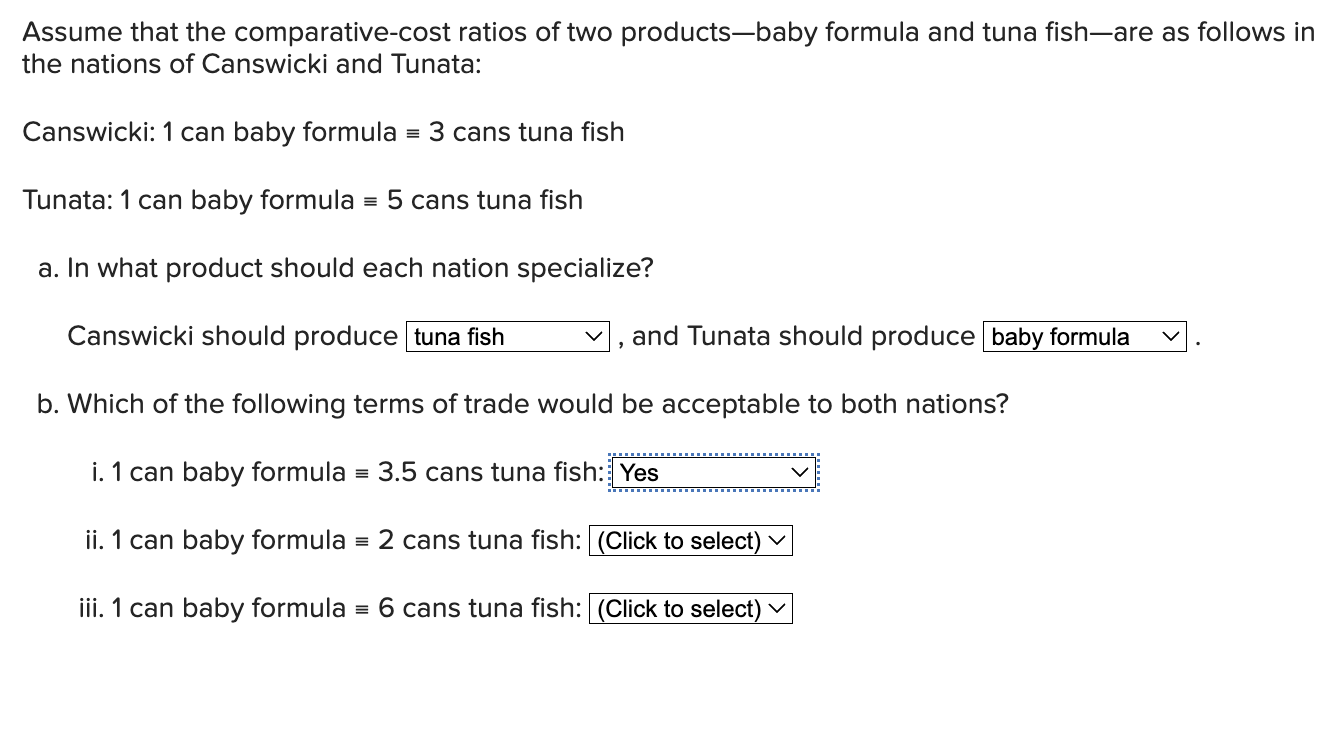 Assume that the comparative-cost ratios of two | Chegg.com