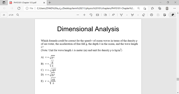 Solved PHYS101 Chapter 1(1).pdf X + Q 07 > . O File | Chegg.com