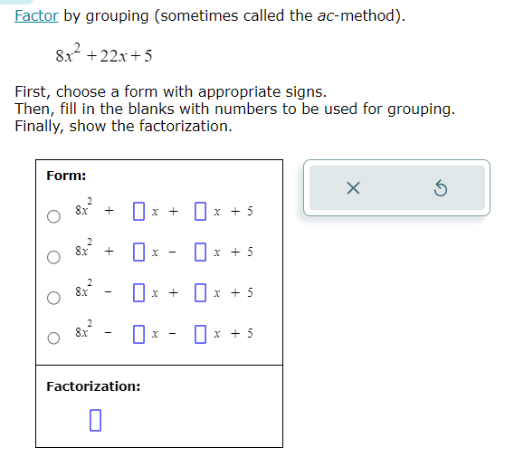 Solved Factor by grouping (sometimes called the | Chegg.com