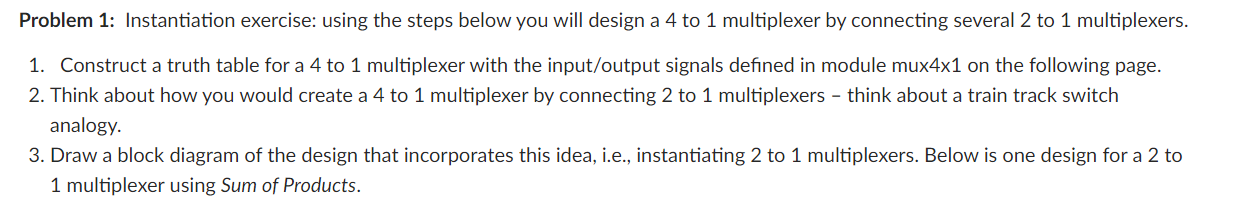 Solved Problem 1: Instantiation exercise: using the steps | Chegg.com