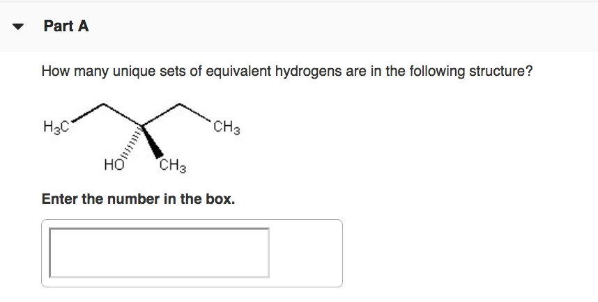Solved Part A How many unique sets of equivalent hydrogens | Chegg.com