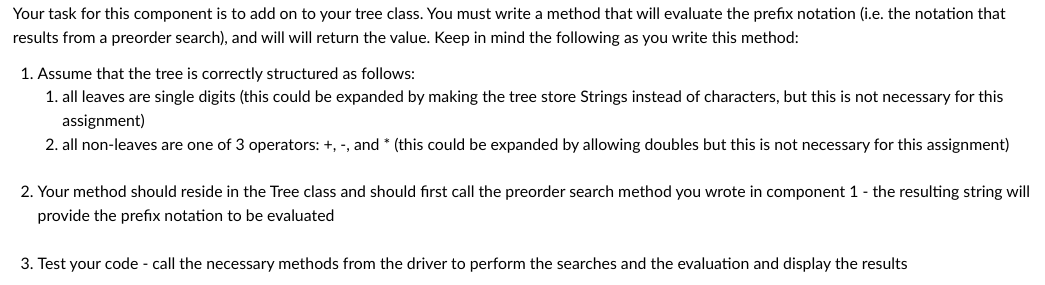 Solved Trees Component 2 Java Myclassjava 