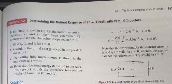 Solved 241 7.1 The Natural Response of an RL Circuit | Chegg.com