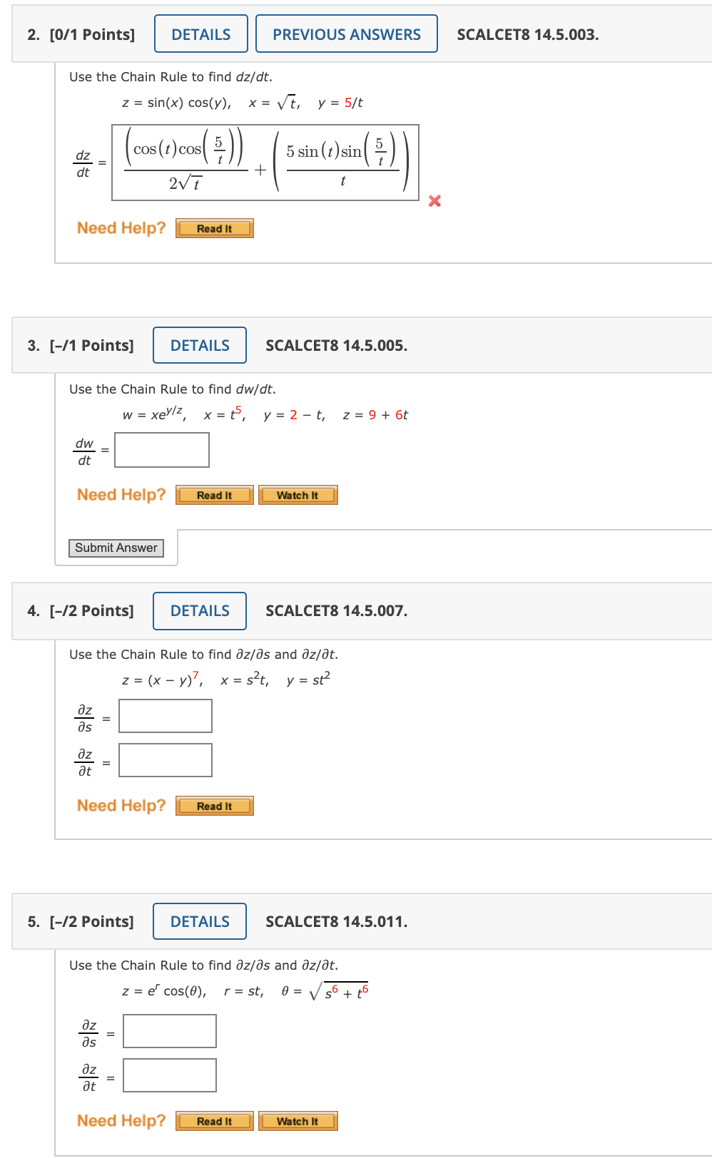 Solved 2. [0/1 Points] DETAILS PREVIOUS ANSWERS SCALCET8 | Chegg.com