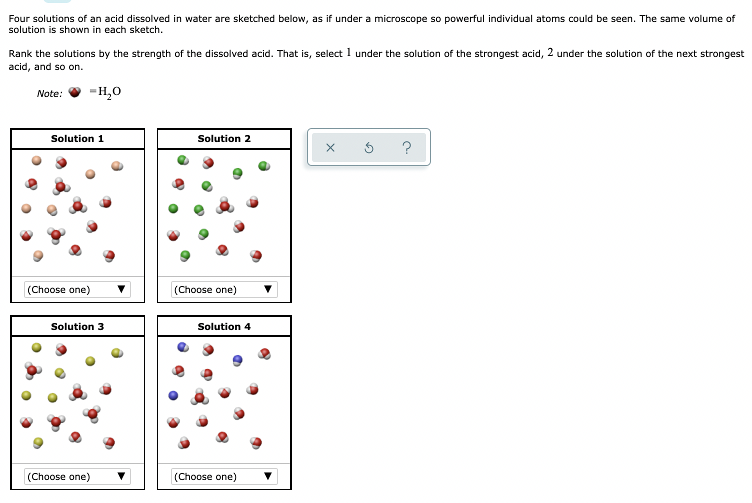 Solved Four solutions of an acid dissolved in water are | Chegg.com