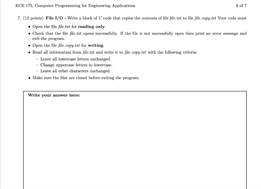 Solved ECE 175, Computer Programming for Engineering | Chegg.com