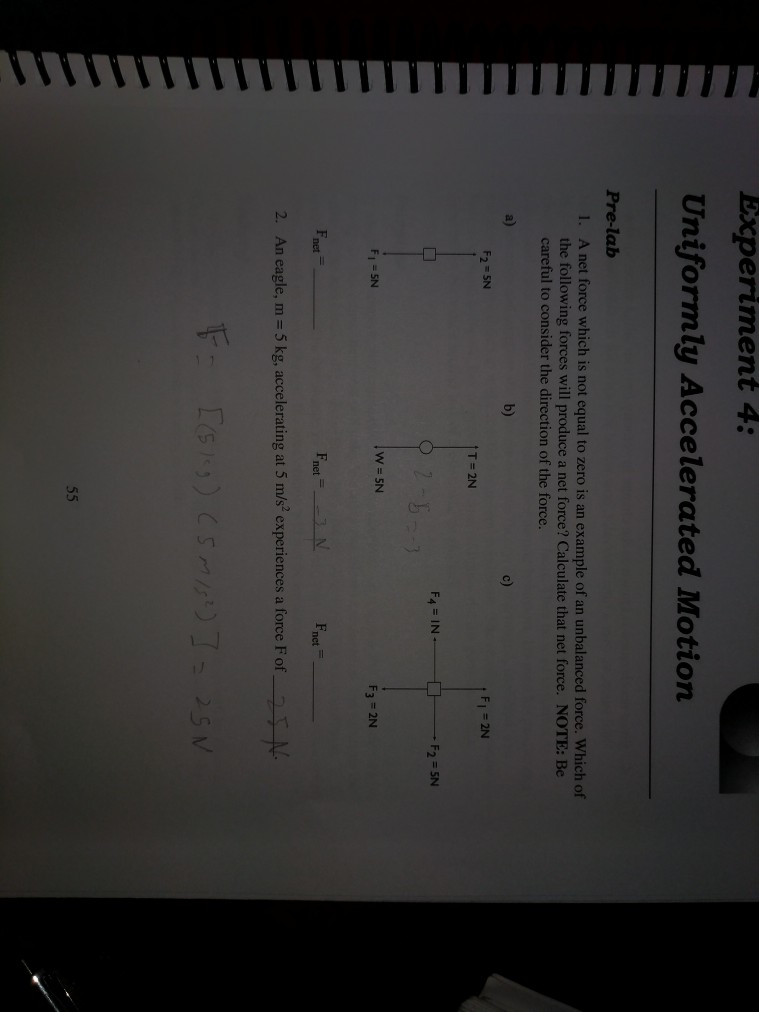 Solved Experiment 4: Uniformly Accelerated Motion Pre-lab A | Chegg.com