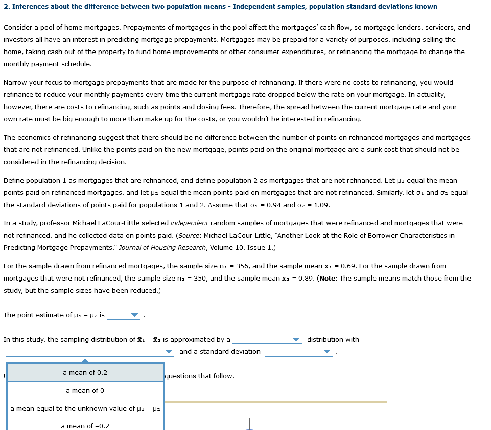 Solved 2. Inferences about the difference between two | Chegg.com