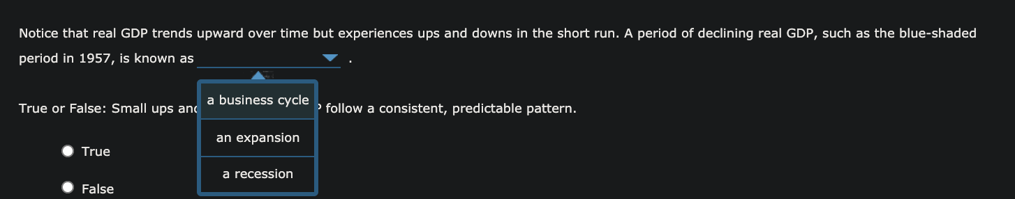 Solved 1. Key facts about economic fluctuations The | Chegg.com