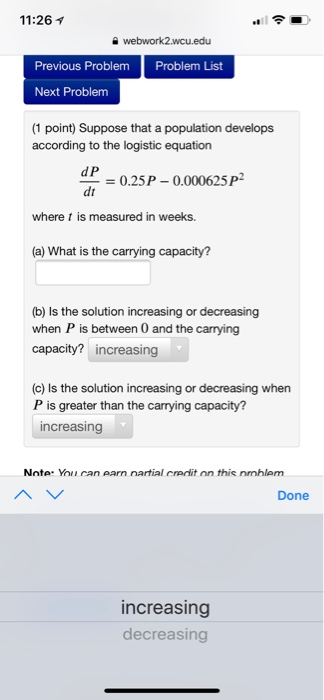 Solved 11:26イ webwork2.wcu.edu Previous Problem Problem List | Chegg.com