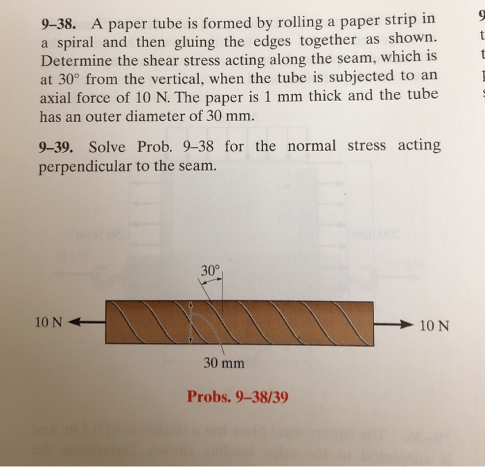 Solved 9-38. A paper tube is formed by rolling a paper strip | Chegg.com