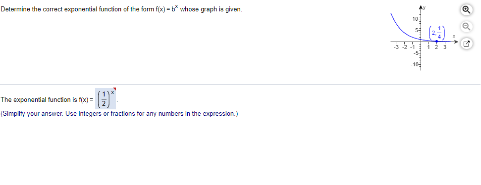 Solved Determine The Correct Exponential Function Of The