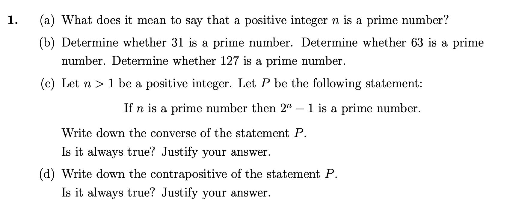 Solved 1. (a) What does it mean to say that a positive | Chegg.com