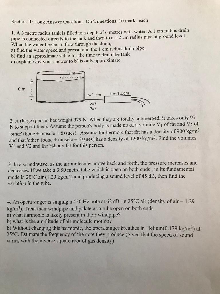 Solved Section II: Long Answer Questions. Do 2 questions. 10 | Chegg.com