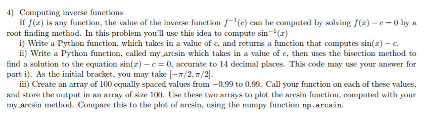 Solved 4) Computing inverse functions If f(*) is any | Chegg.com