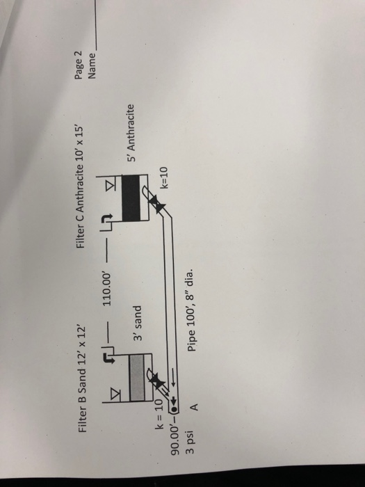 as 1. (50 points) Two filter beds are in a water | Chegg.com