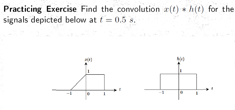Solved Practicing Exercise Find the convolution x(t) * h(t) | Chegg.com
