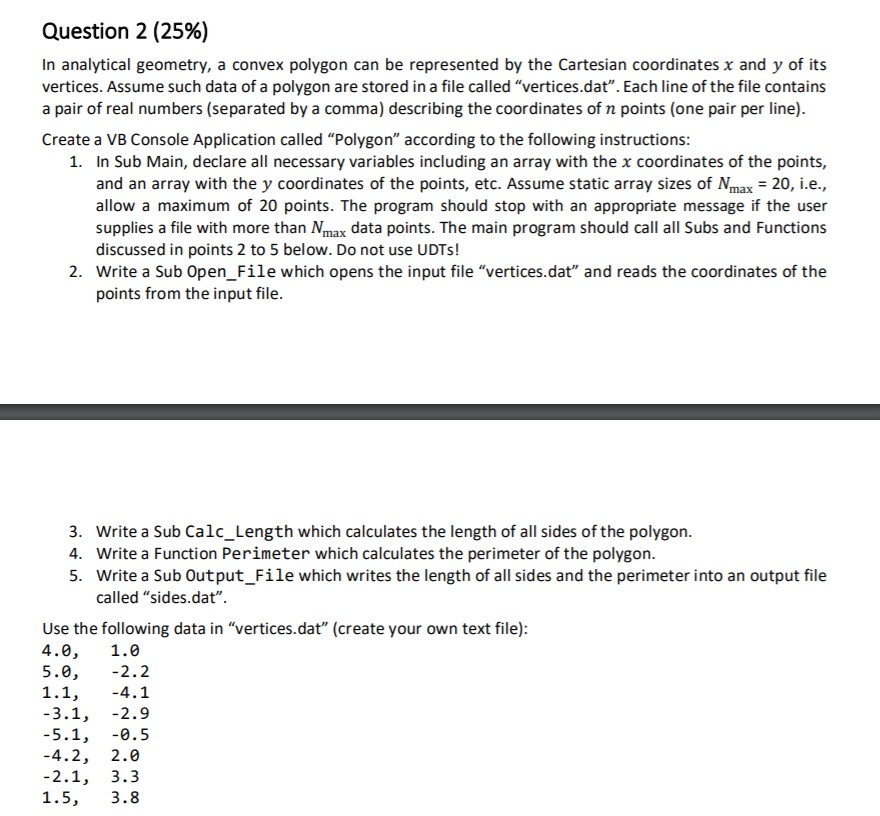 Solved Question 2 (25%) In analytical geometry, a convex | Chegg.com