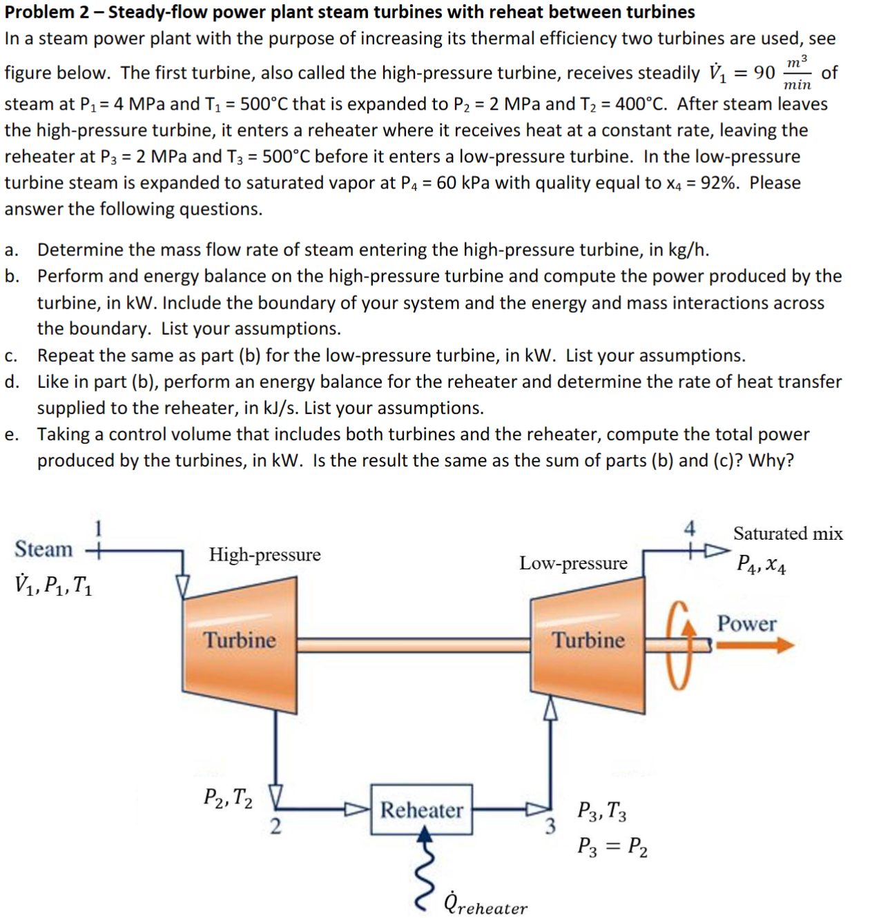 Solved Problem 2 - Steady-flow power plant steam turbines | Chegg.com