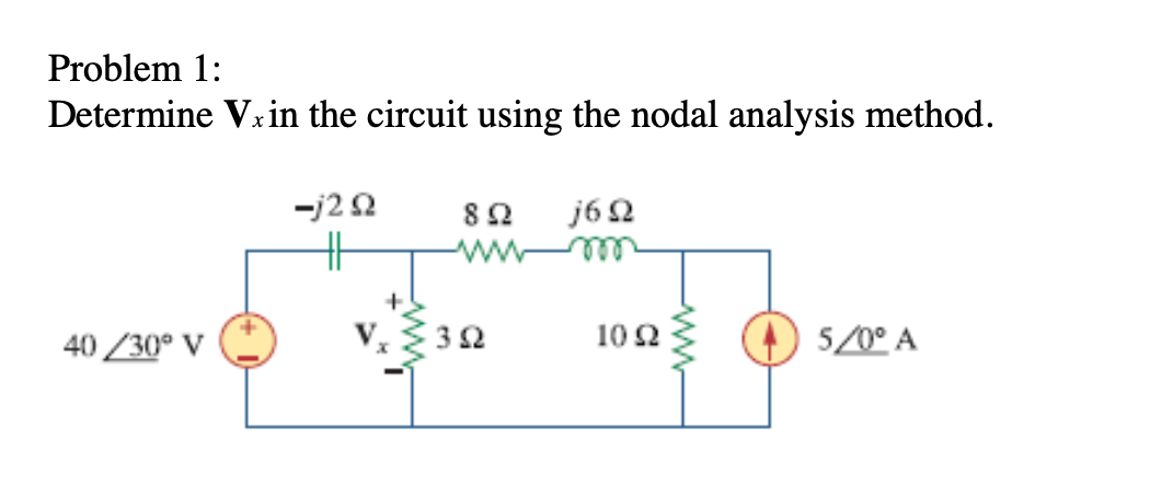 Solved Problem 1: Determine Vx in the circuit using the | Chegg.com