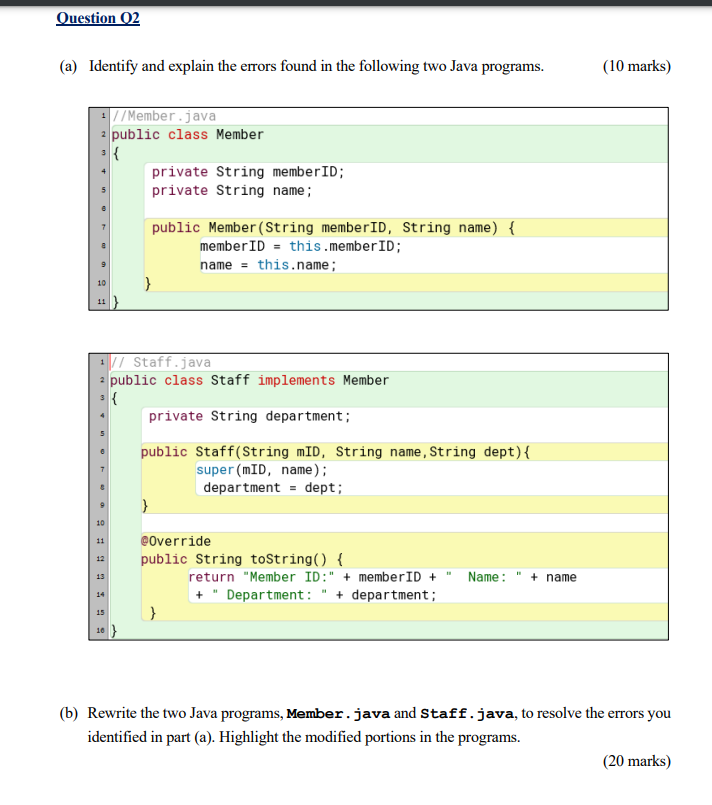Solved Question 02 (a) Identify and explain the errors found | Chegg.com