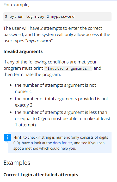 Solved User Login Write a program that asks a user for a | Chegg.com