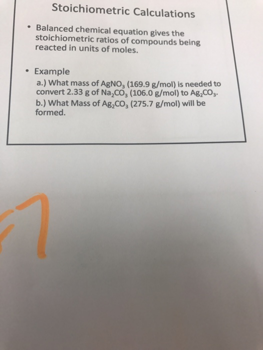 Solved Stoichiometric Calculations Balanced chemical | Chegg.com
