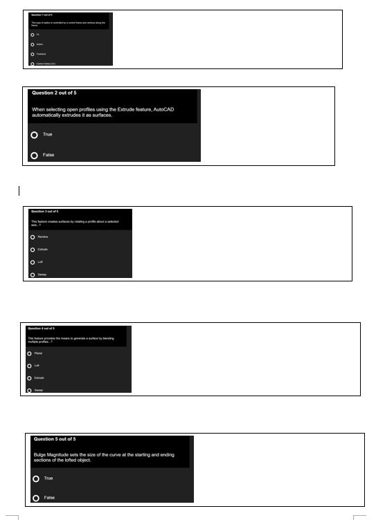 Solved Autodesk Autocad 3d Surface Model Multiple Choice