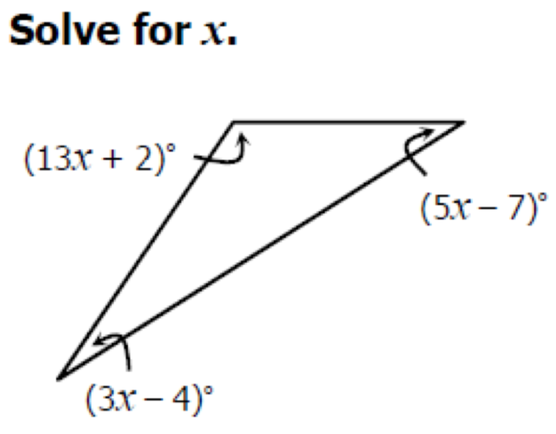 Solved Solve for x. (13x + 2) + (5x-7) (3x – 4)º | Chegg.com