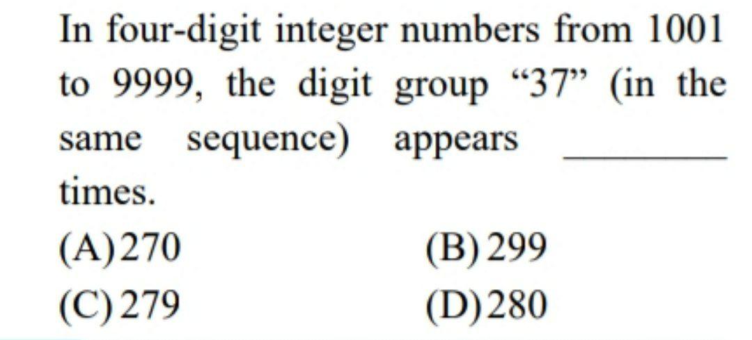 Solved In four-digit integer numbers from 1001 to 9999, the | Chegg.com