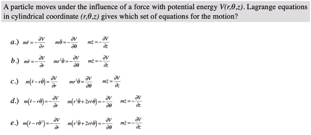 Solved A particle moves under the influence of a force with | Chegg.com