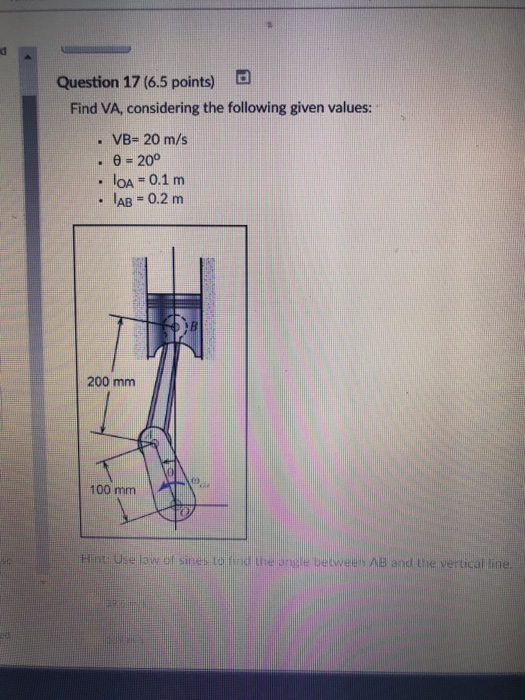 Solved Find Va, considering the following given values, hint | Chegg.com