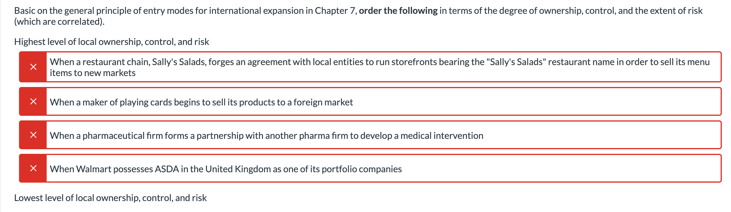 Solved Basic on the general principle of entry modes for | Chegg.com