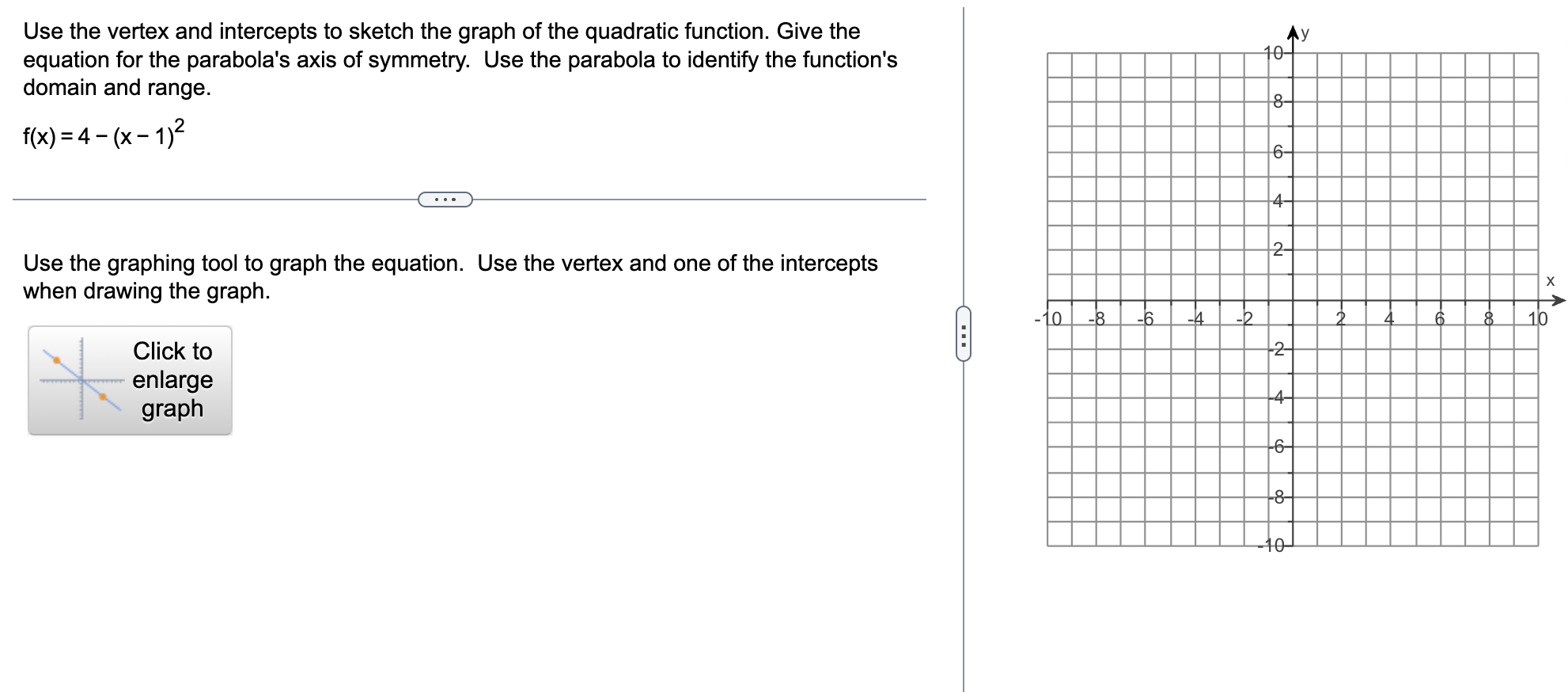 Solved Use the vertex and intercepts to sketch the graph of | Chegg.com