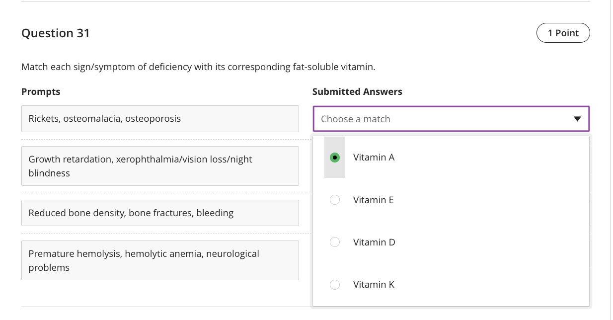 Solved Question 26 1 Point Match the following terms related | Chegg.com