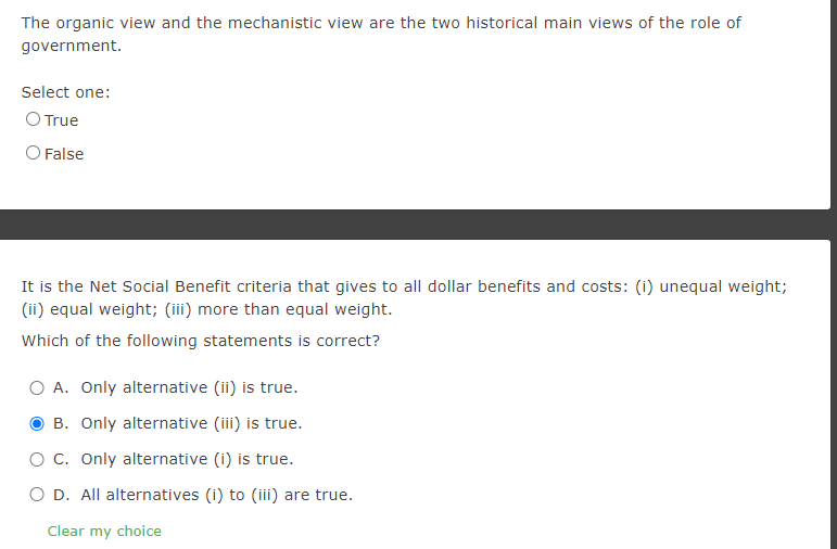 Solved The organic view and the mechanistic view are the two | Chegg.com