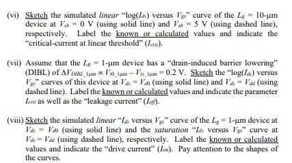 reference "long-channel" NMOS device gate length is | Chegg.com