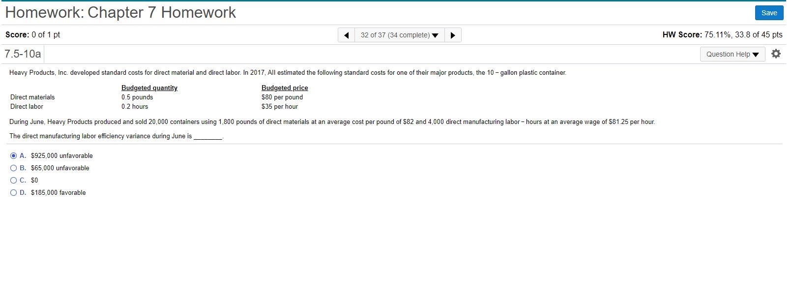 Solved Homework Chapter 7 Homework Save Score 0 Of 1 Pt 32