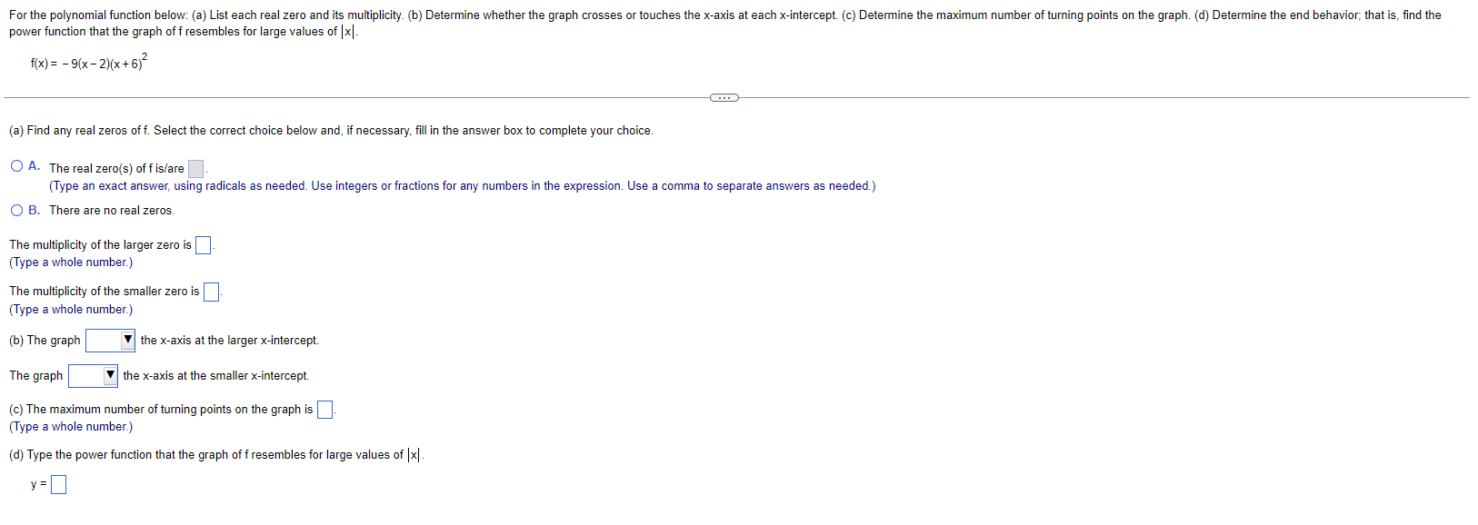 Solved power function that the graph of f ﻿resembles for | Chegg.com