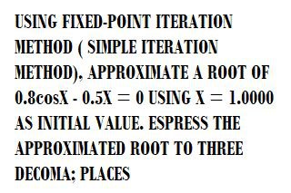 Solved LSING FIXED-POITT ITERATIONMETHOD ( ﻿SIIPLE | Chegg.com
