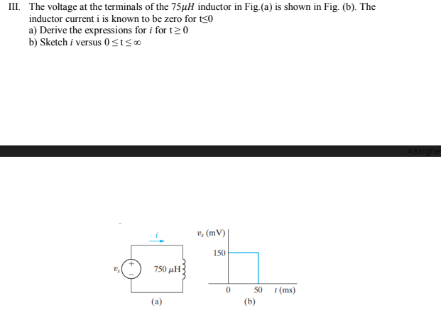 [Solved]: II. The voltage at the terminals of the ( 75 m
