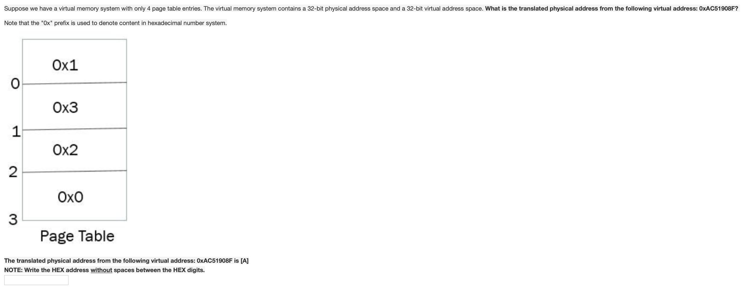 Solved Suppose We Have A Virtual Memory System With Only 4 