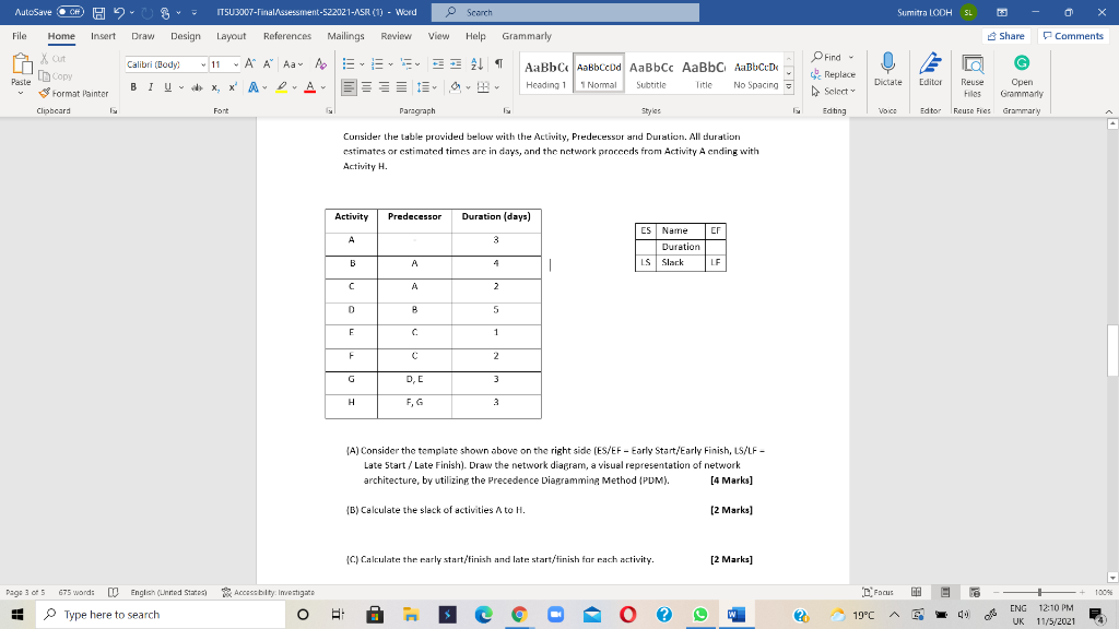 Solved AutoSave CH ITSU3007-Finalssessment-522021-ASR (1) - | Chegg.com
