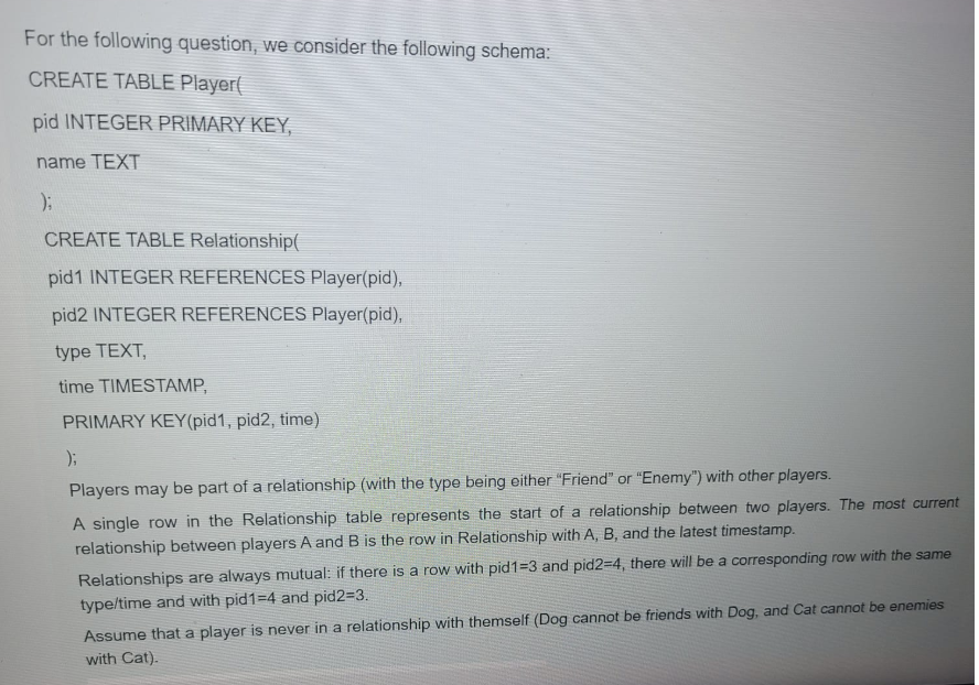 Solved For the following question, we consider the following | Chegg.com