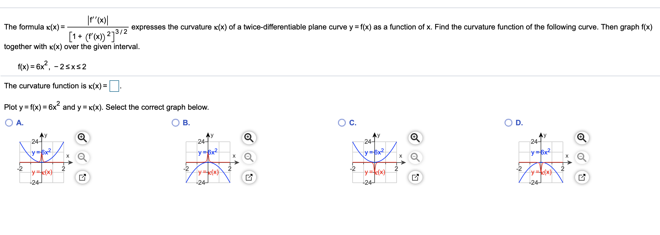 Solved |f''(x) The formula k(x) = expresses the curvature | Chegg.com