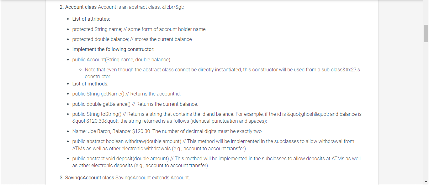 Solved Abstract Classes, Inheritance (Bank Application) 150 | Chegg.com