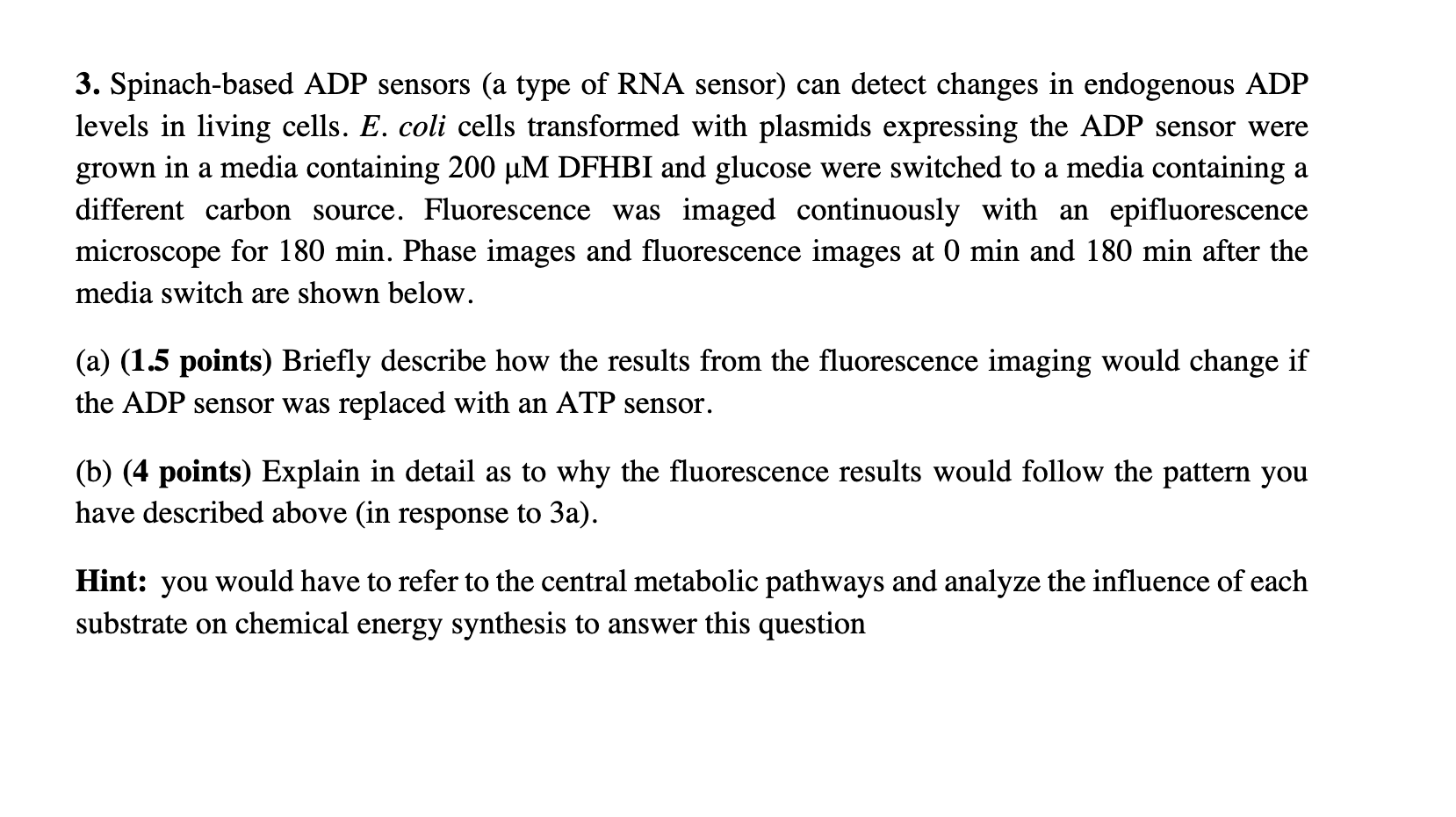 Solved 3. Spinach-based ADP sensors (a type of RNA sensor) | Chegg.com