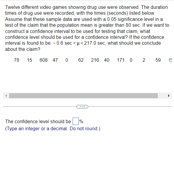Solved Twelve different video games showing drug use were | Chegg.com