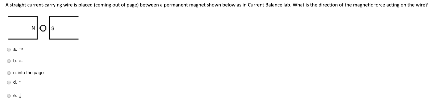 Solved A straight current-carrying wire is placed (coming | Chegg.com